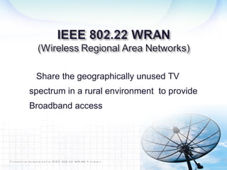 Channel Management in IEEE 802.22 WRAN Systems | PPT | Computer Networking | Computing
