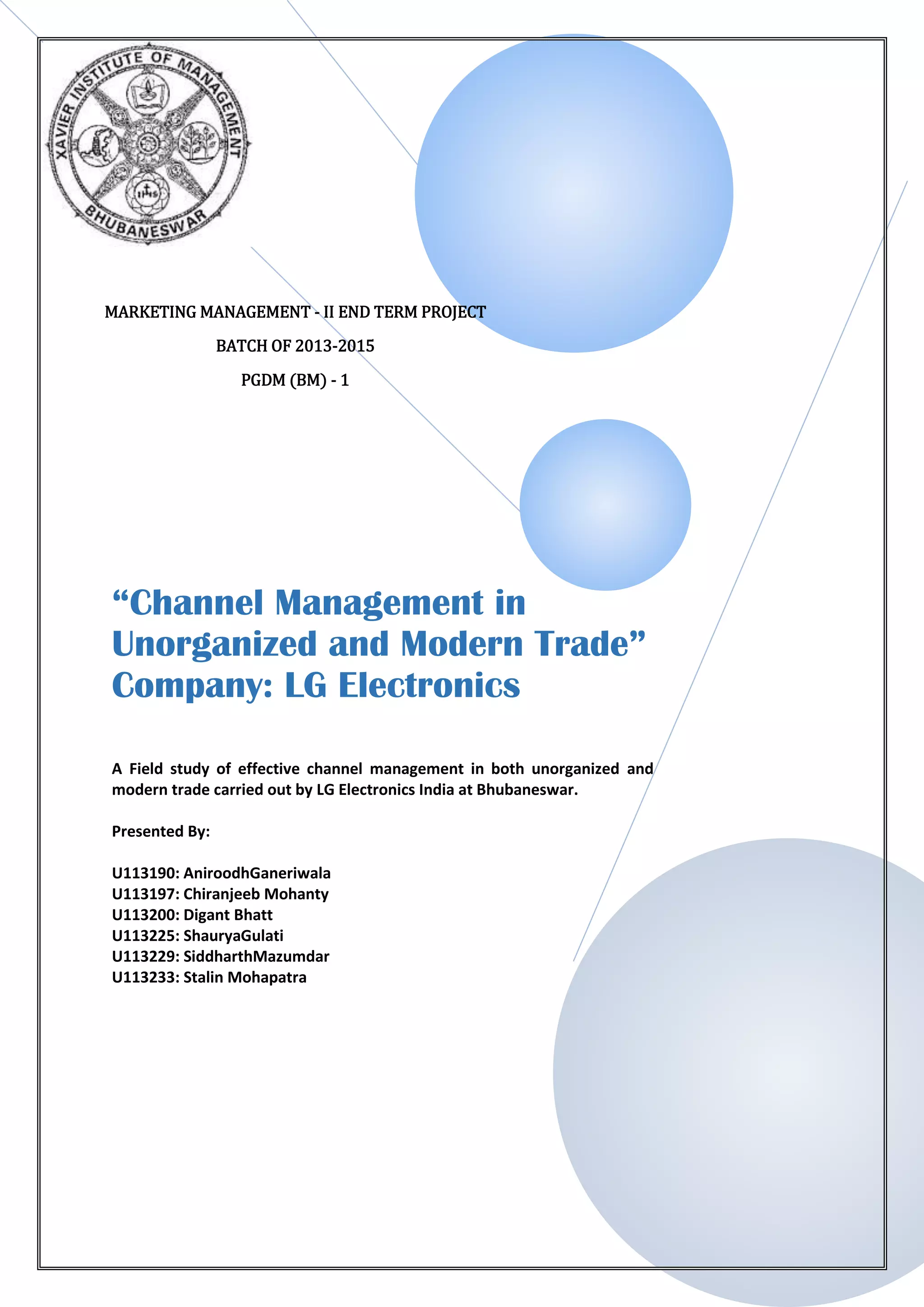 Channel management study lg final | PDF