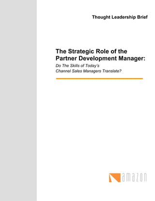 The Strategic Role of the Partner Development Manager | PDF