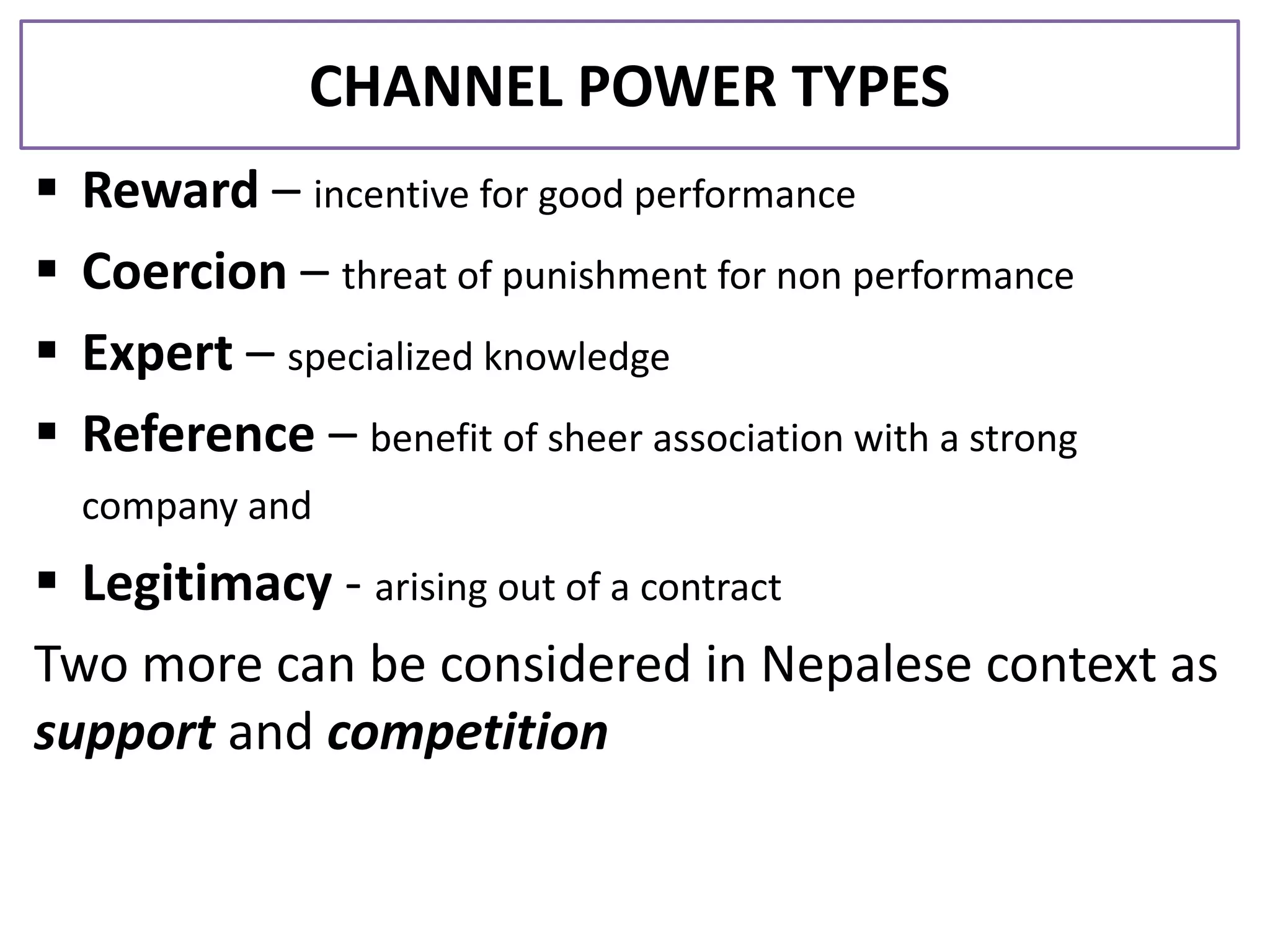Channel Power & Conflict and Channel Dynamics | PDF
