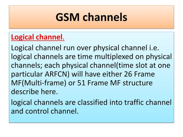 GSM Channels | PPTX