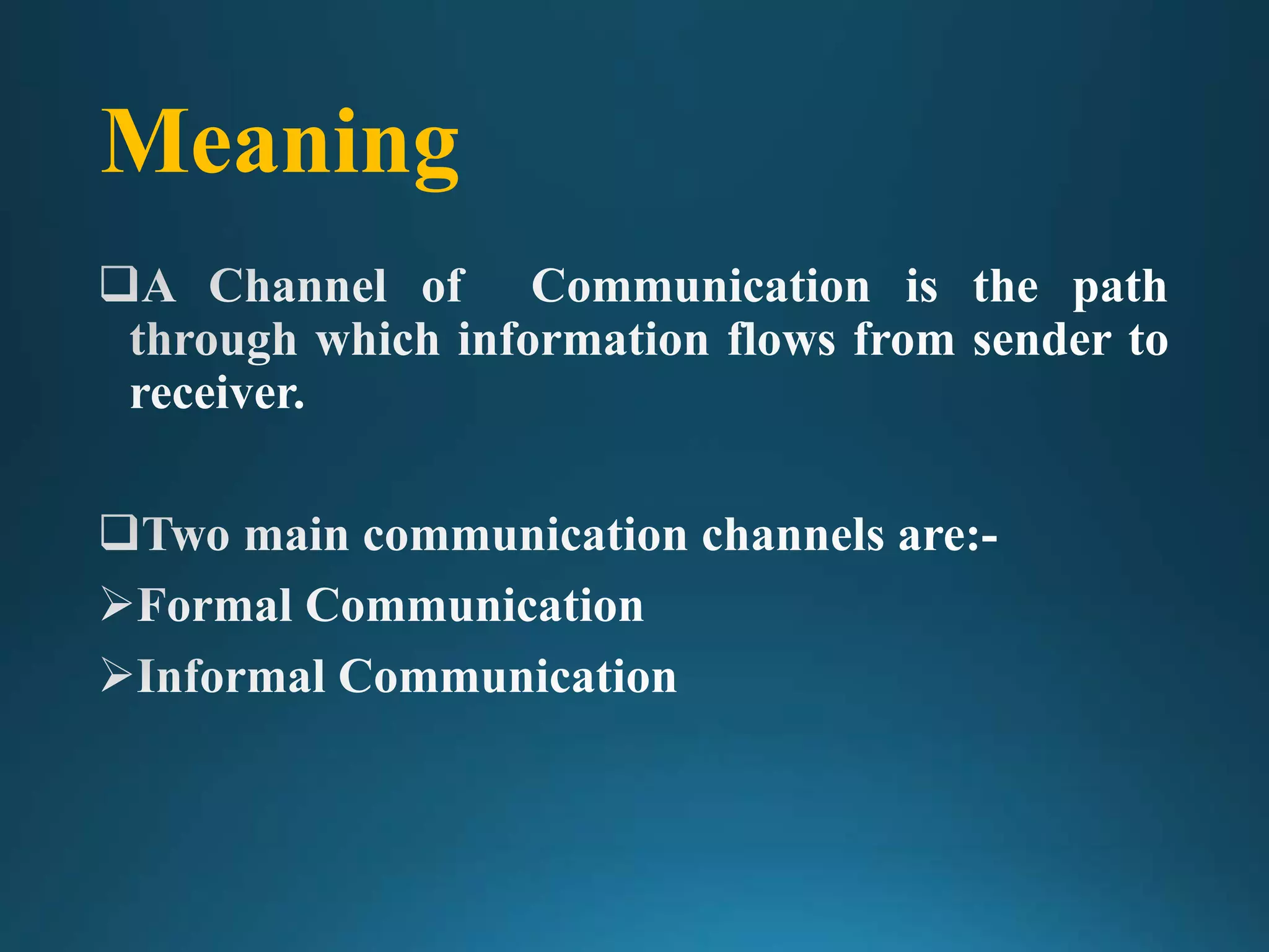 Channels of communication | PPTX
