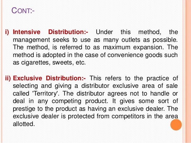 Channels of distribution