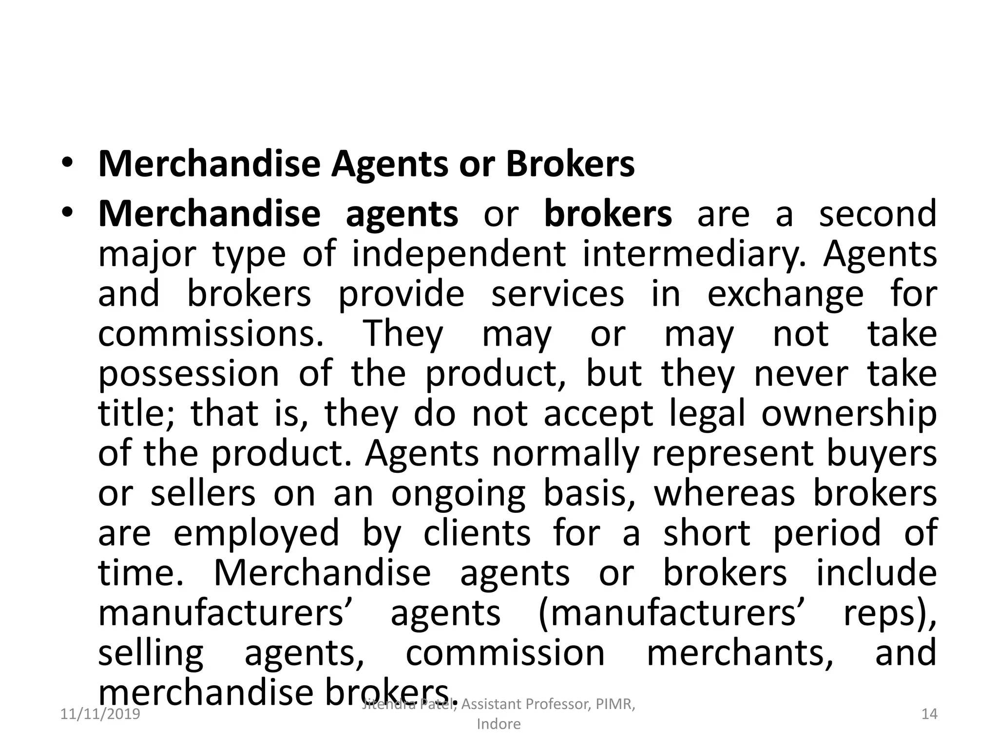 Channels of distribution in marketing | PPTX