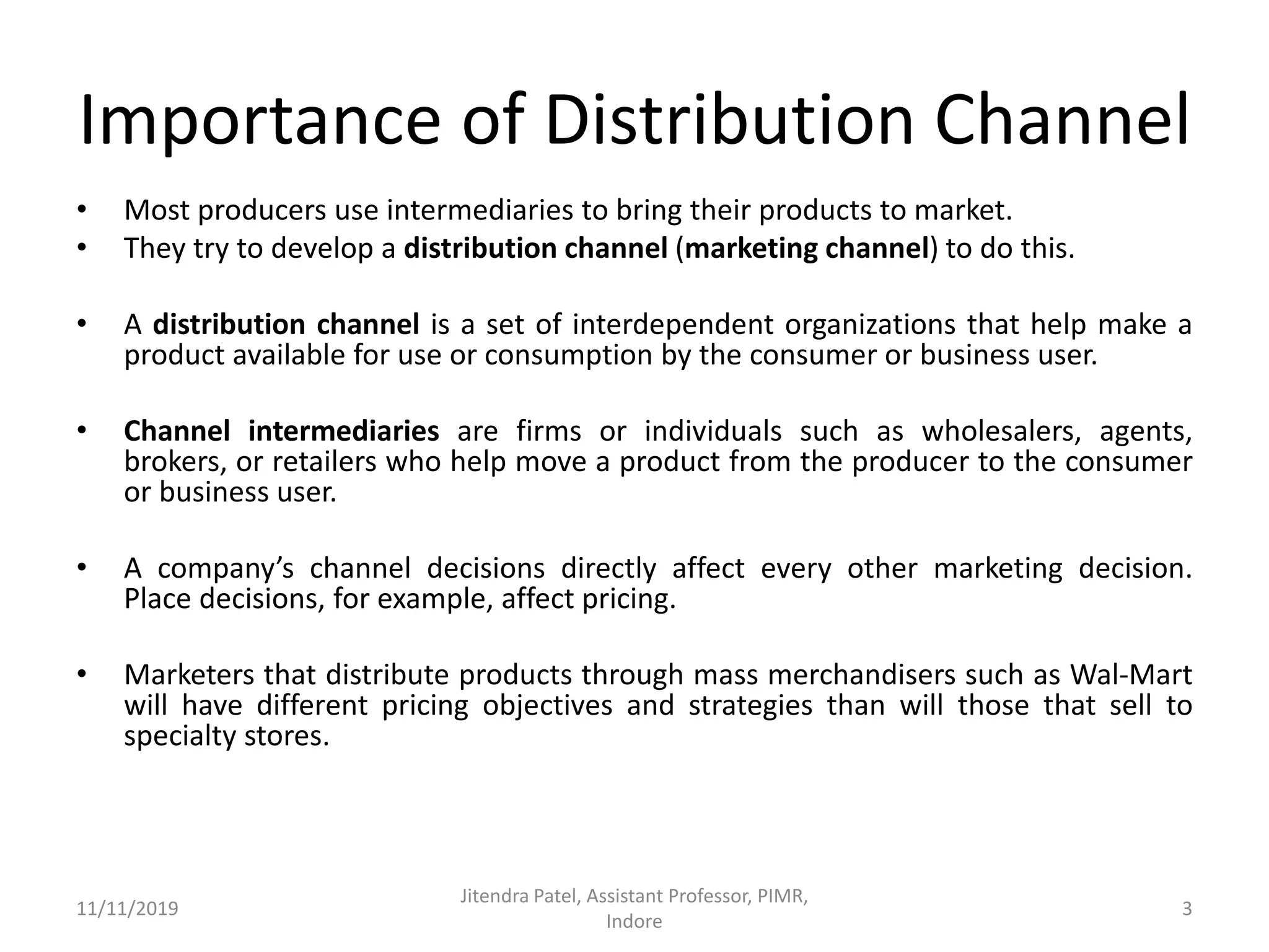 Channels of distribution in marketing | PPTX