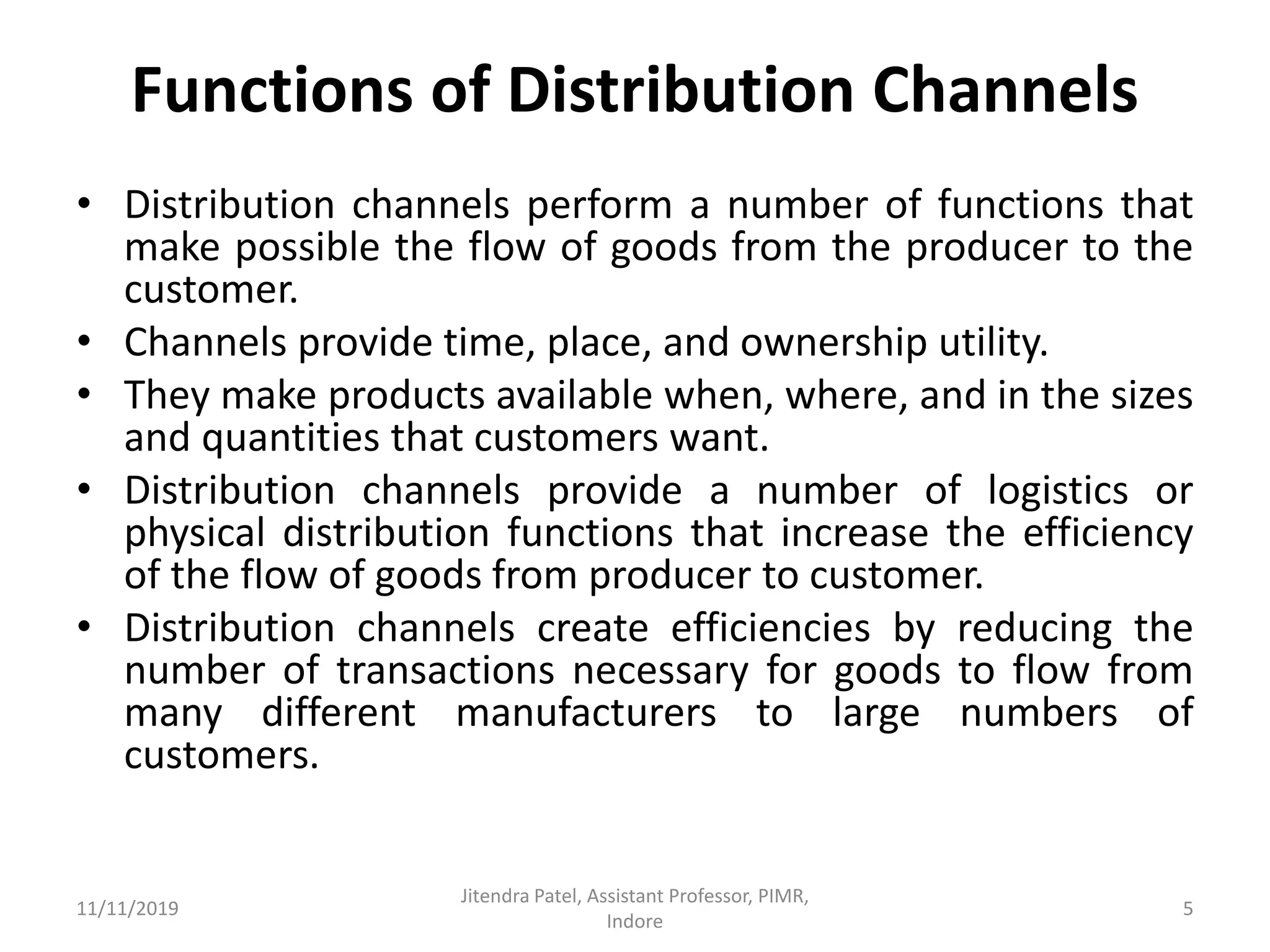 Channels of distribution in marketing | PPTX