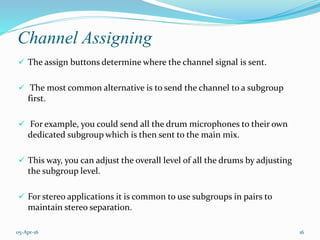 Channel strip in a Analog Mixer | PDF