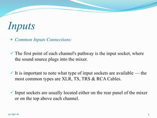 Channel strip in a Analog Mixer | PDF