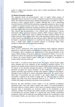 Chan supply chain coordination literature review | PDF