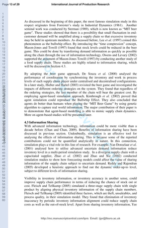 Chan supply chain coordination literature review | PDF