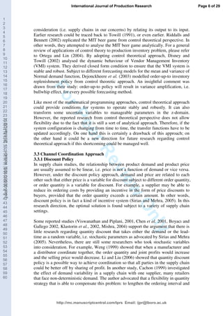 Chan supply chain coordination literature review | PDF