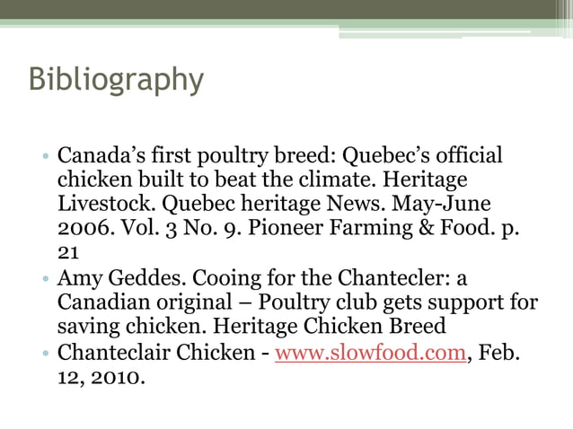 Chanteclair Chicken | PPT