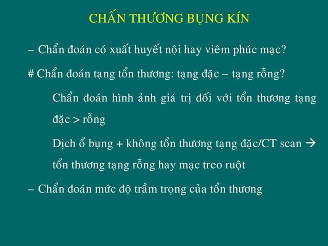 Chấn thương và vết thương bụng - 2019 - Đại học Y dược TPHCM | PDF