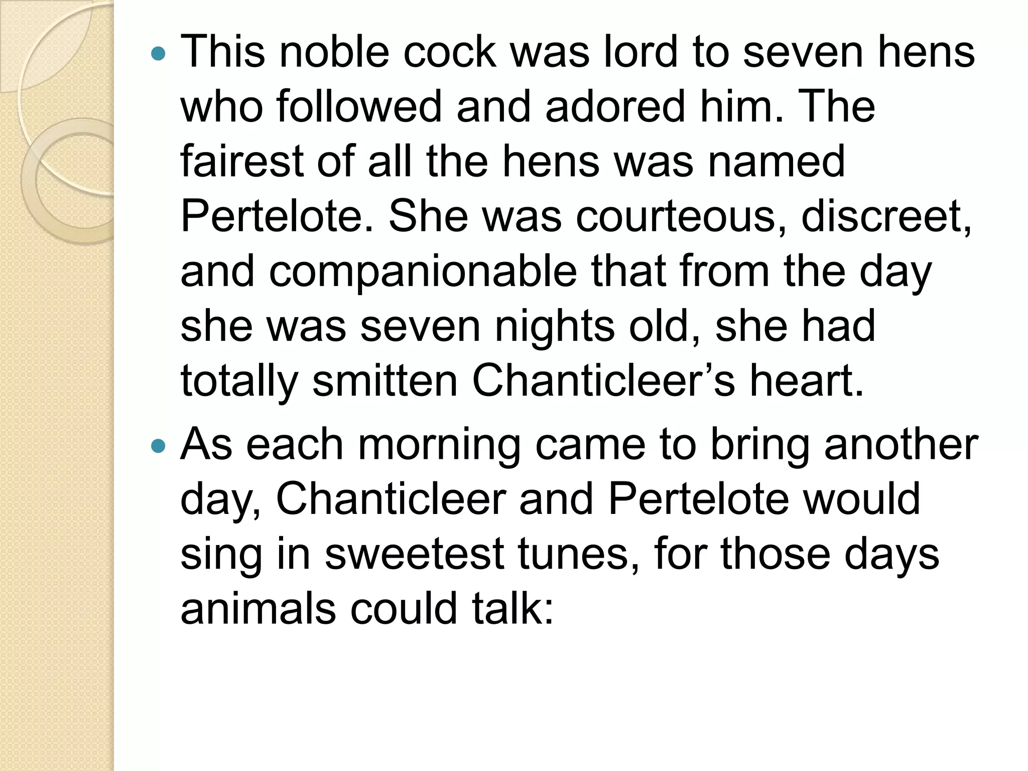 Chanticleer and the fox 2ndweek presentation... | PPTX