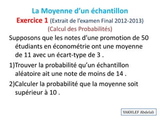 exercices corrigés échantillonnage et estimation | PDF