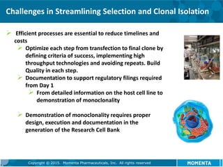 US Pharma presentation on clone screen strategy for monoclonality using ...