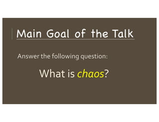The Science of "Chaos" | PDF