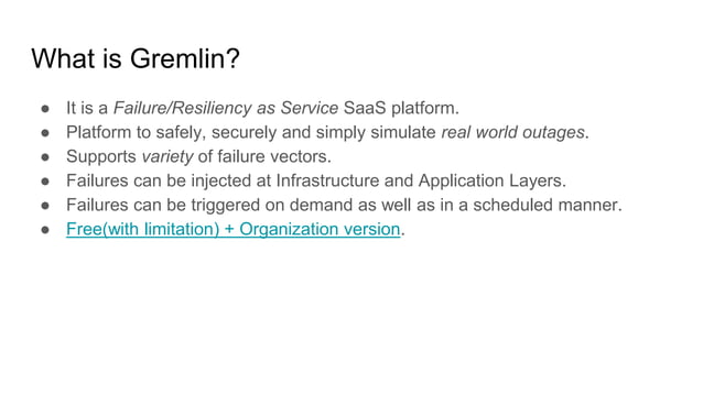 Chaos Engineering with Gremlin Platform | PPTX | Cloud Computing | Internet