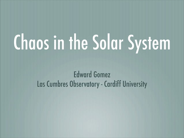 Chaos in the Solar System | PPT