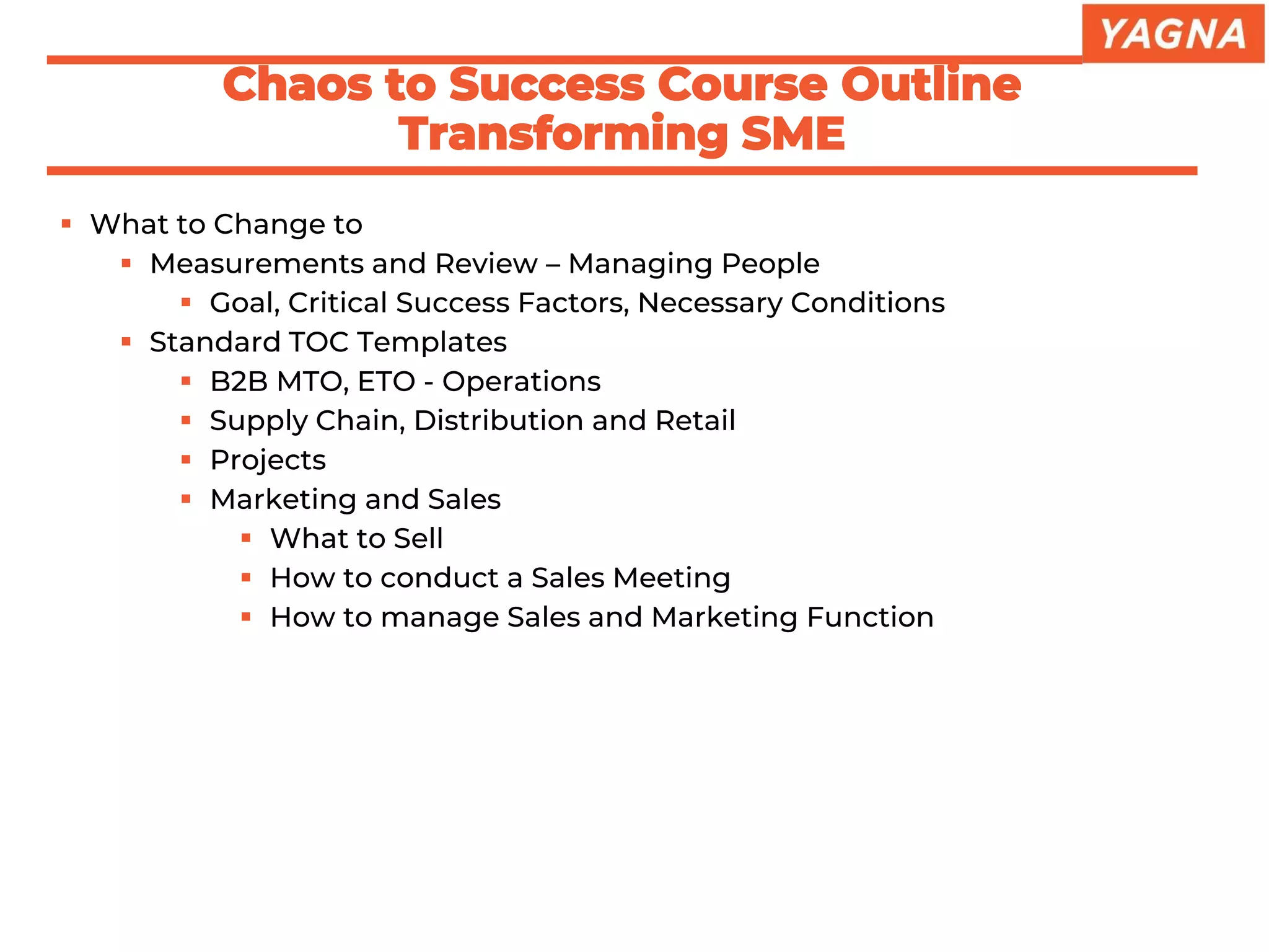 Chaos to success sme transformation using toc | PPT