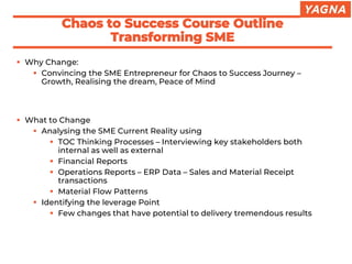 Chaos to success sme transformation using toc | PPT