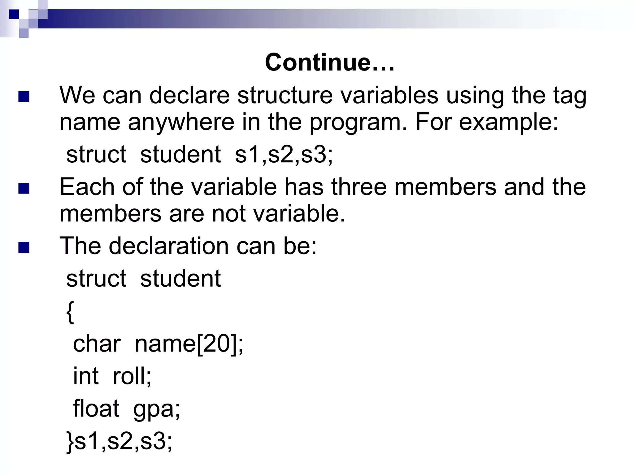 Chap 10(structure and unions) | PPT