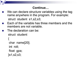 Chap 10(structure and unions) | PPT
