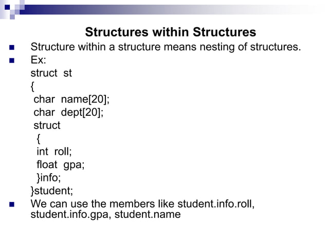 Chap 10(structure and unions) | PPT