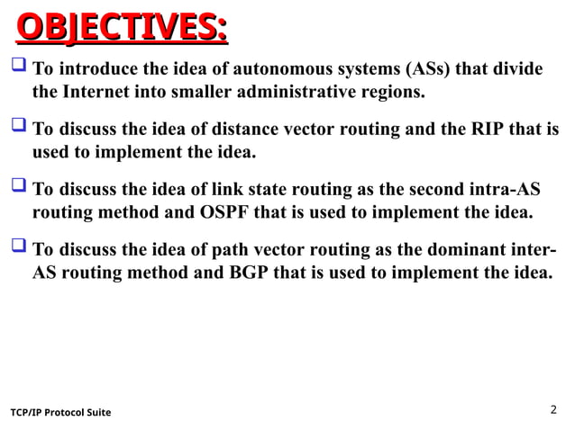 Unicast Routing Protocols Ripospfbgpppt Computer Networking