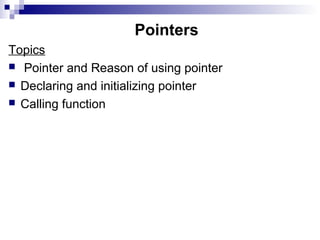 Chap 11(pointers) | PPT