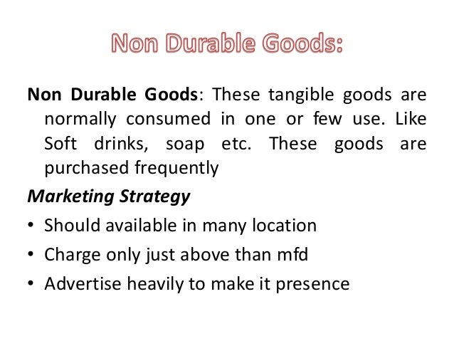 Nondurable Goods Example