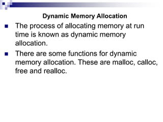 Chap 13(dynamic memory allocation) | PPT
