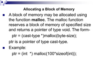 Chap 13(dynamic memory allocation) | PPT