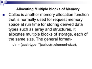 Chap 13(dynamic memory allocation) | PPT