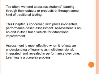 Chap.4 PROCESS-ORIENTED PERFORMANCE-BASED ASSESSMENT | PPTX
