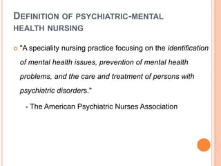 Mental health and illness- Basic theoretical concepts | PPTX