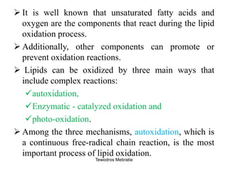 chap. 3. lipid deterioration oil and fat processign | PPT
