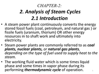 Steam Power Cycle and Basics of Boiler | PPTX
