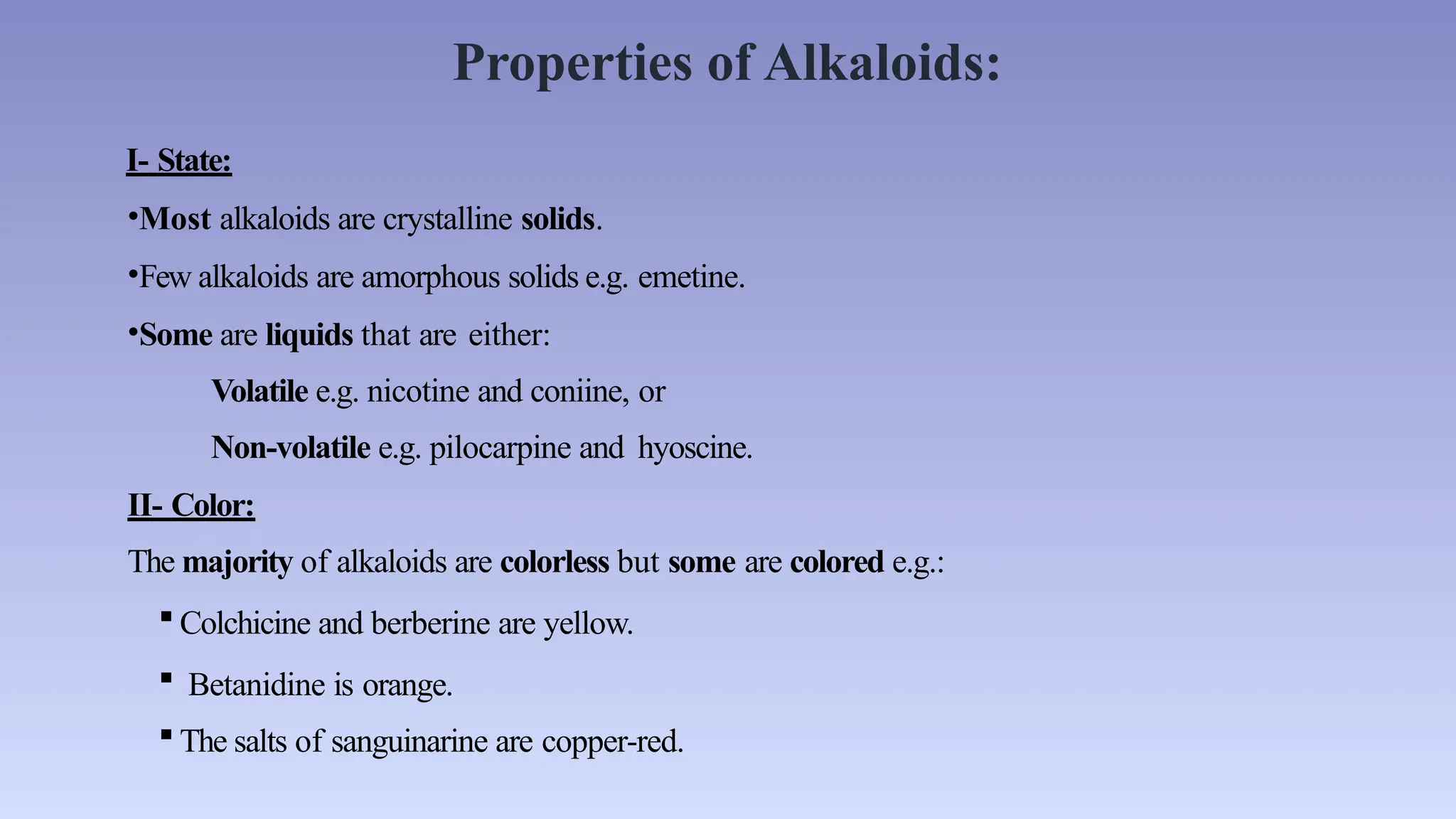 Alkaloids- Definition, Classification, Occurrences, chemical tests | PPTX