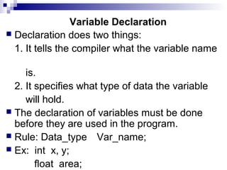 Chap 2(const var-datatype) | PPT