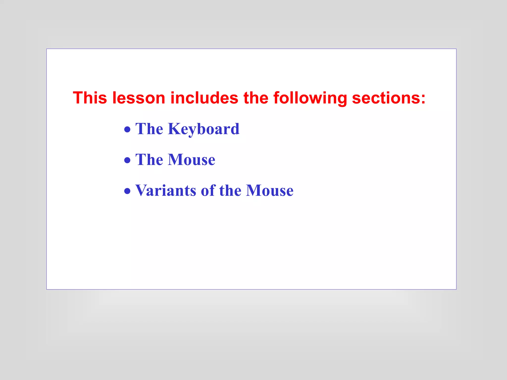 Standard methods of input | PPT