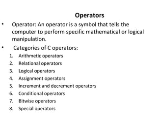 Chap 3(operator expression) | PPT