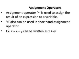 Chap 3(operator expression) | PPT