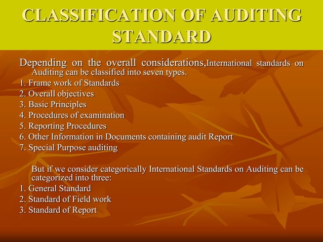 Auditing Standard and Practice | PPT | Business Accounting & Finance | Business