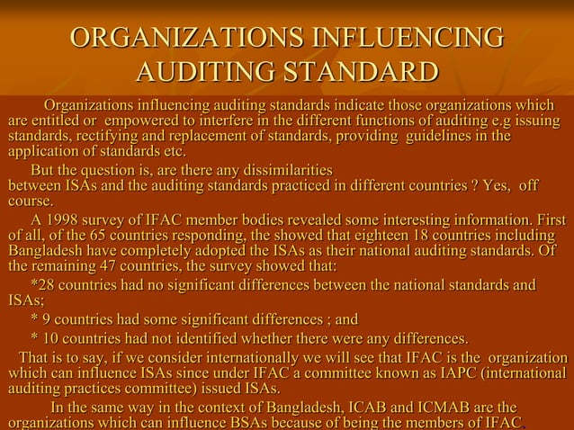 Auditing Standard and Practice | PPT | Business Accounting & Finance ...