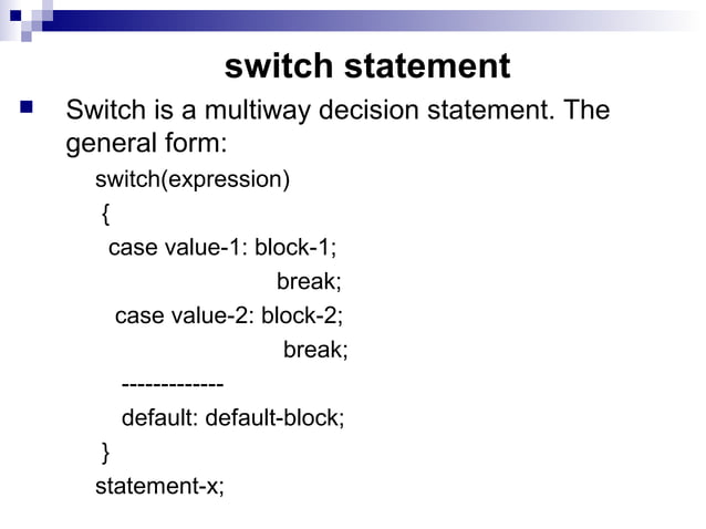 Chap 5(decision making-branching) | PPT