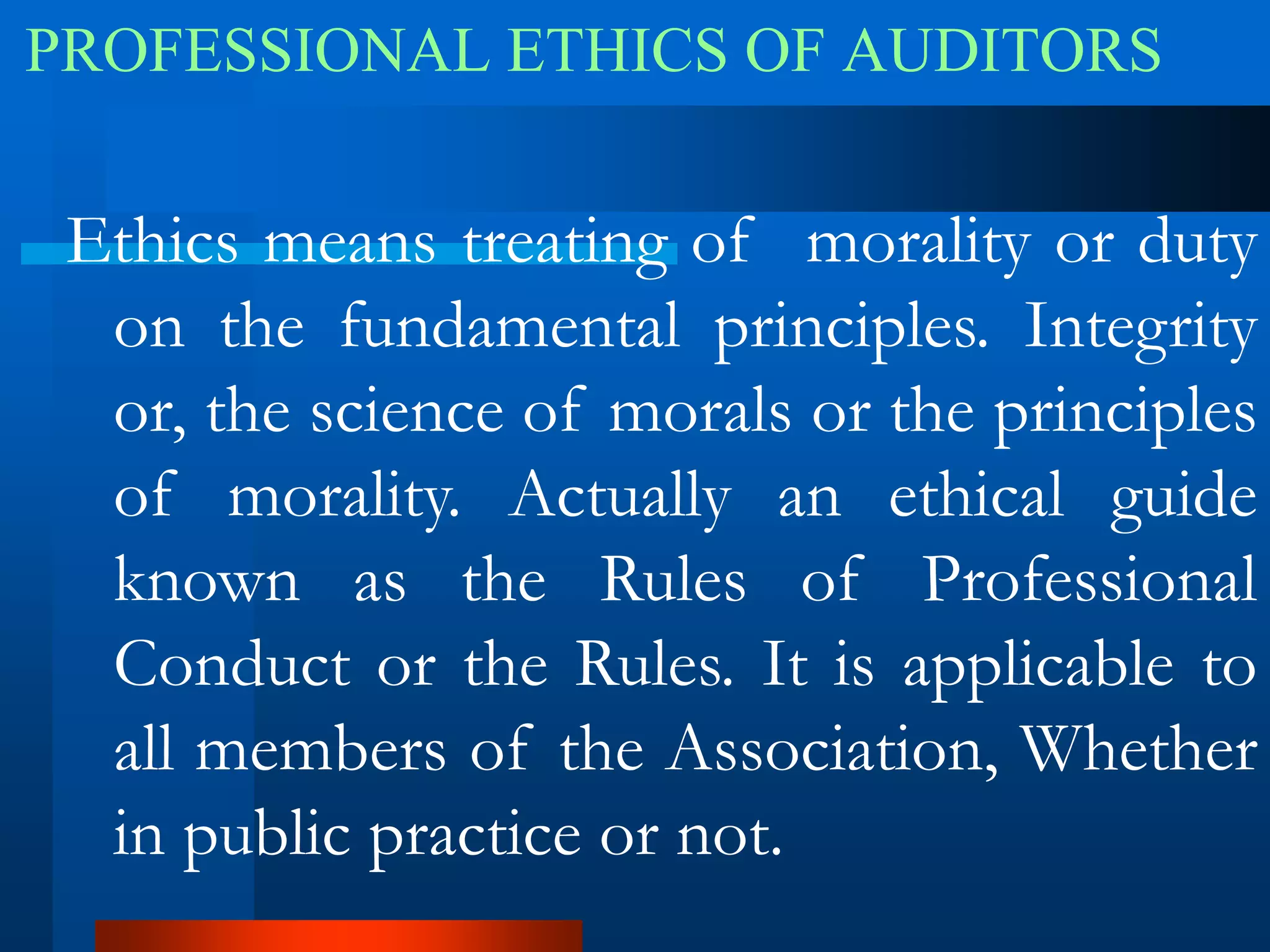 Ethics in Audit | PPT