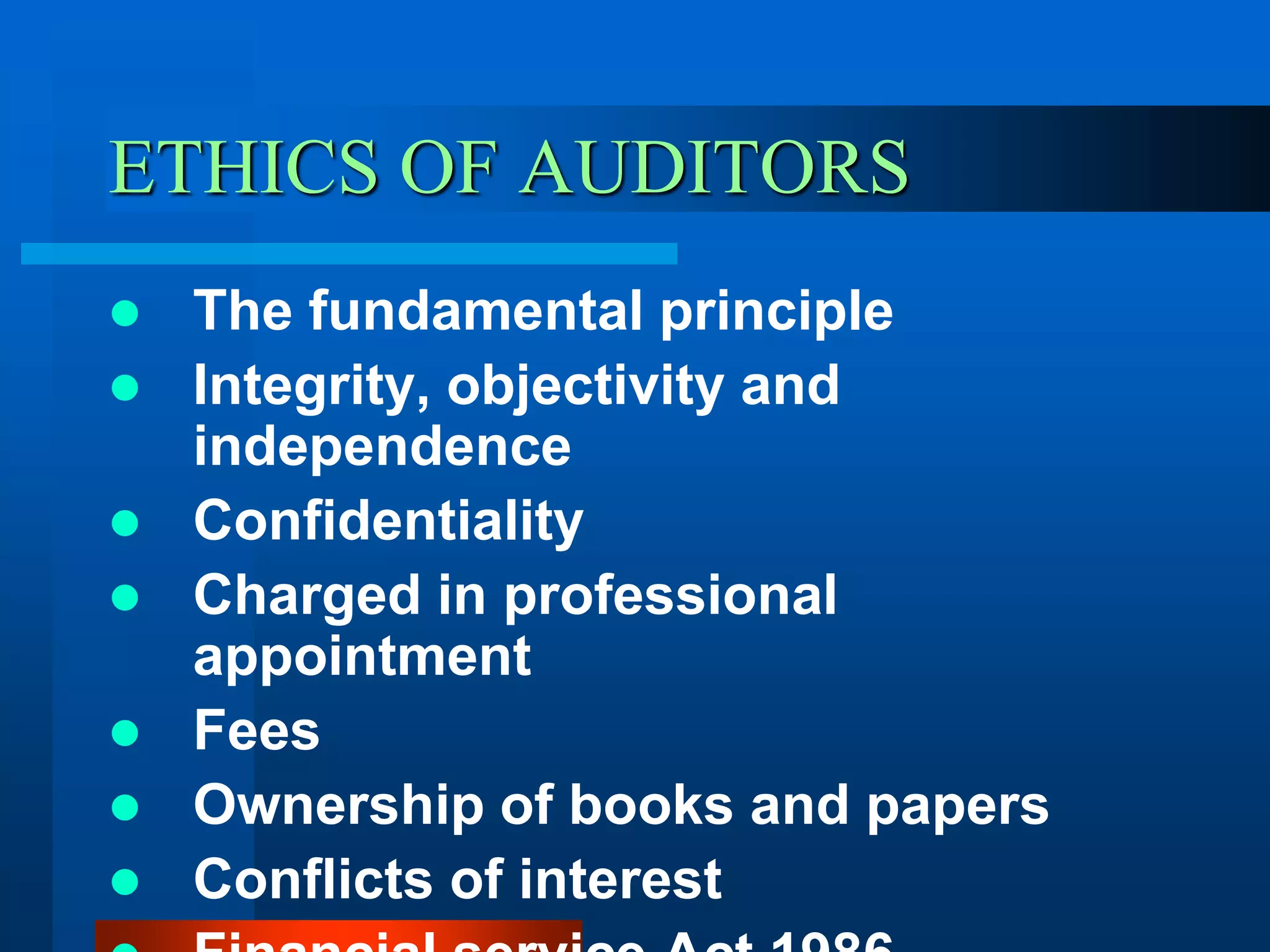 Ethics in Audit | PPT
