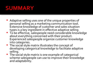 Chap. 6 adaptive selling & sales success | PPT
