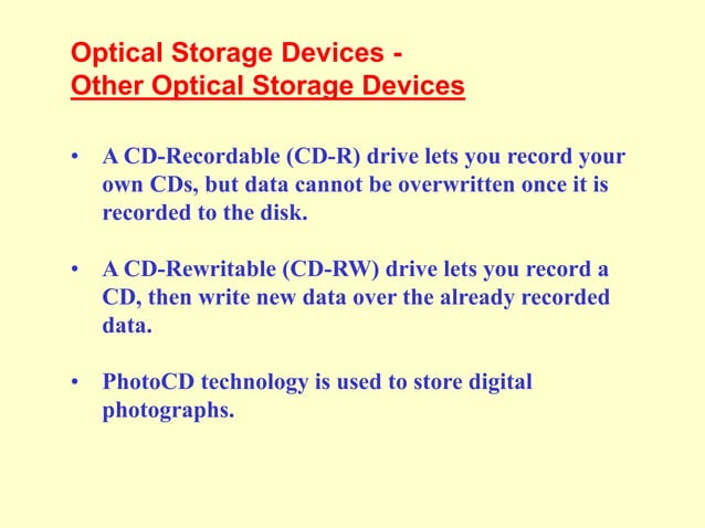 Types of Storage Devices | PPT | Data Storage and Warehousing | Computing